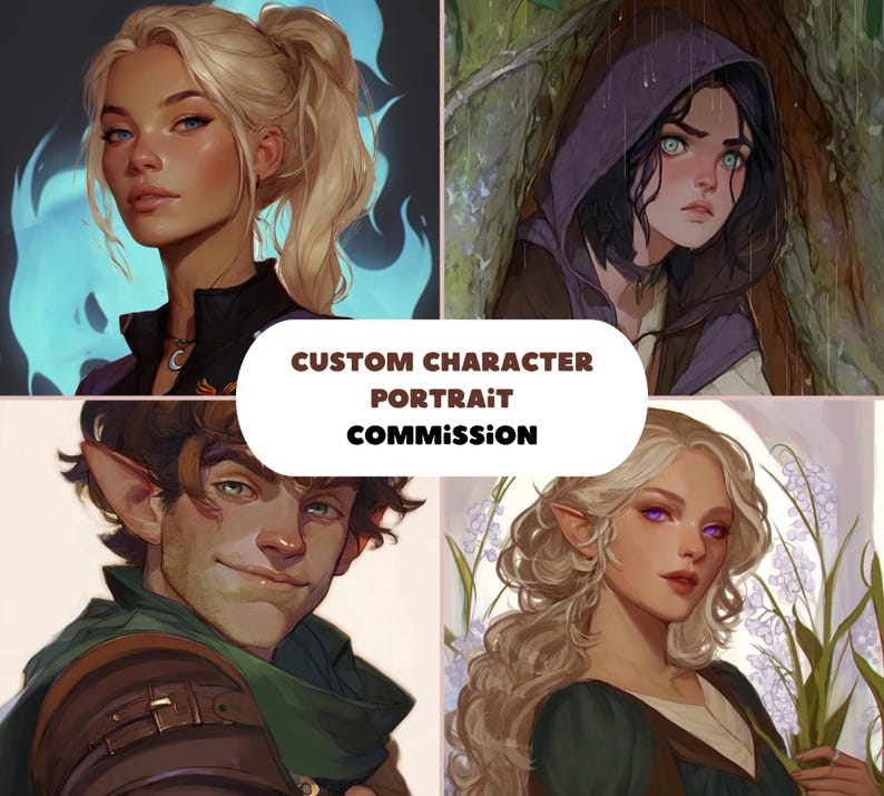 Custom Fantasy Character Portrait Art | DND Character Commission, RPG ...