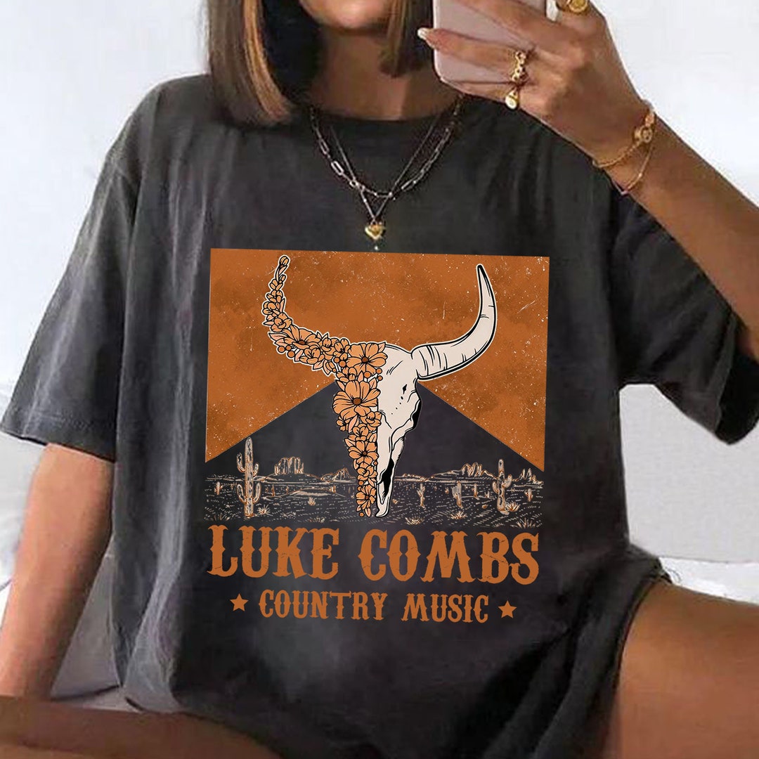 Luke Combs Bull Skull T Shirt Luke Combs Tour Shirt Country - Etsy