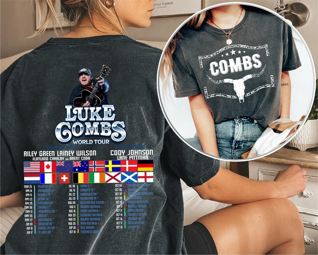 Luke Combs 2023 World Tour T Shirt Etsy
