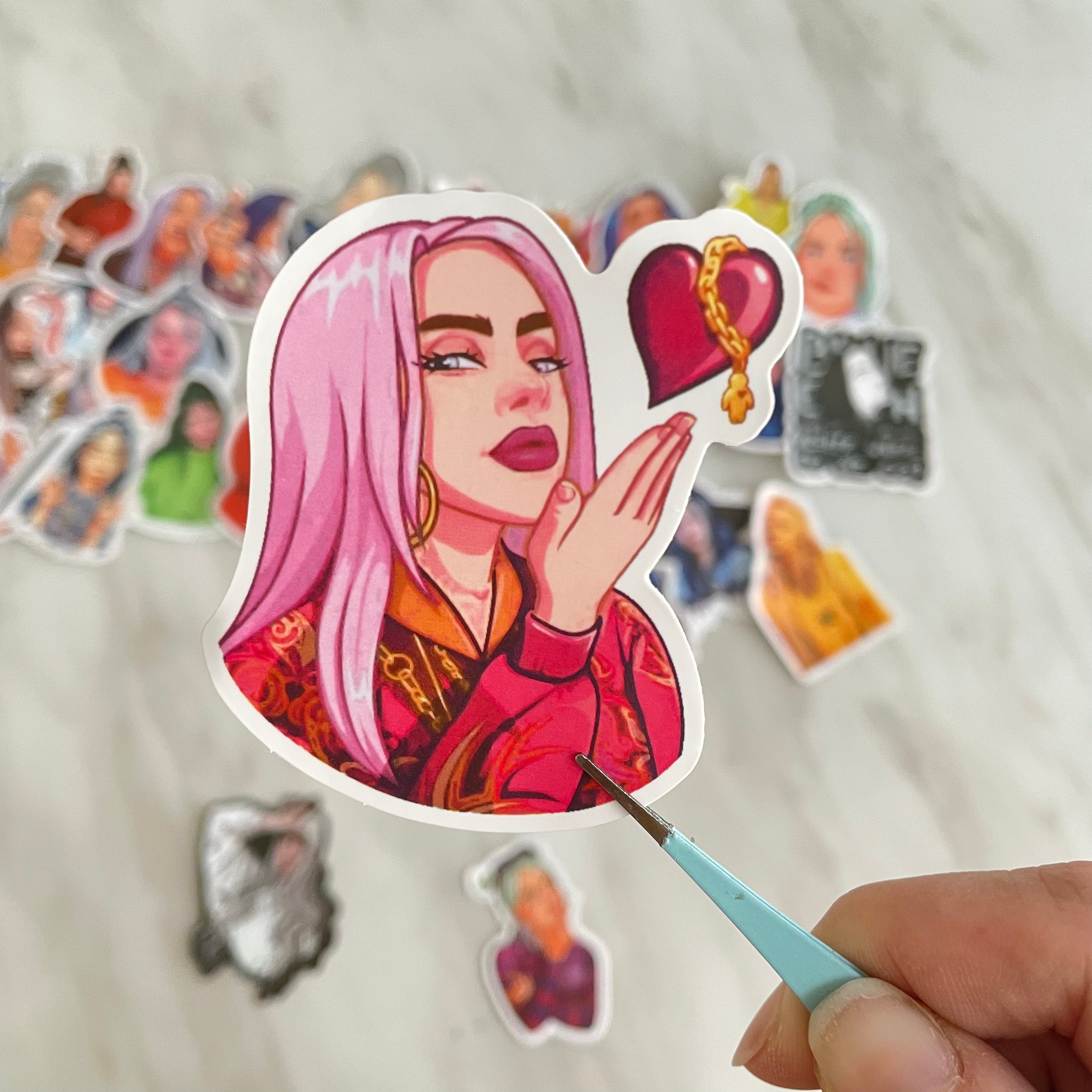 50pcs Billie Eilish Stickers Vinyl Decal Pop Singer Billie - Etsy