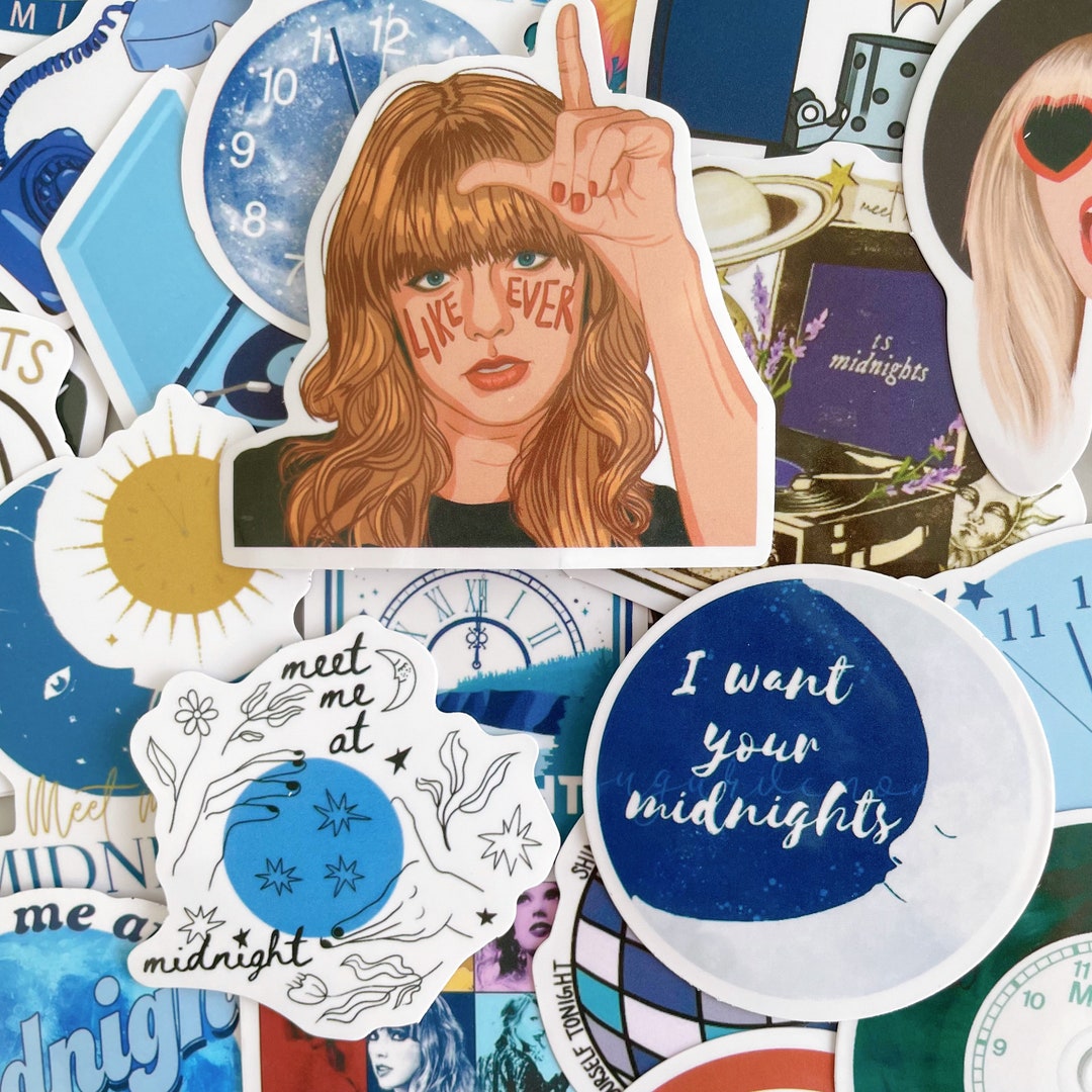 50pcs Taylor Swift Stickers Vinyl Decal Midnights Sticker Pack, Glossy ...