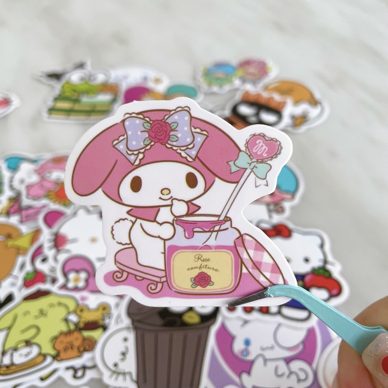 50pcs Cute Sanrio Stickers Vinyl Decal Kawaii Hello Kitty - Etsy