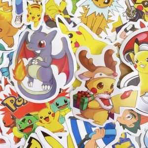 50pcs Cute Pokemon Stickers Vinyl Decal Pokemon Sticker Pack, Glossy ...