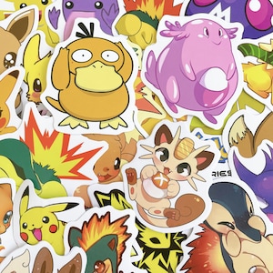 50pcs Cute Pokemon Stickers Vinyl Decal Pokemon Sticker Pack, Glossy ...