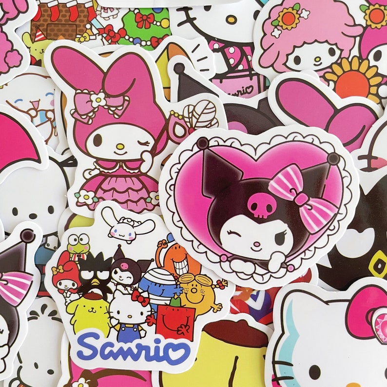 50pcs Cute Sanrio Stickers Vinyl Decal Kawaii Hello Kitty - Etsy