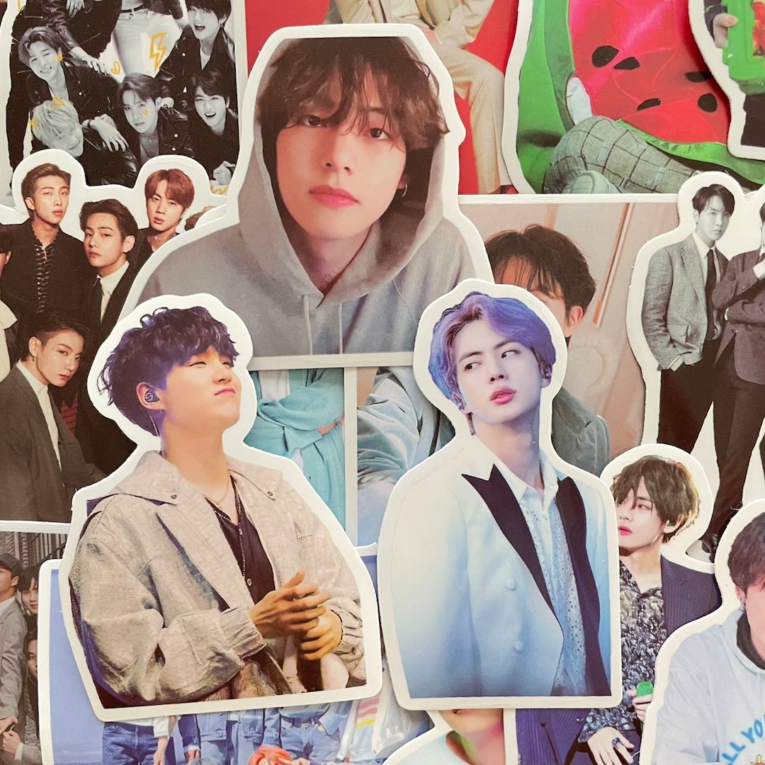 50pcs BTS Stickers Vinyl Decal Kpop Sticker Pack, Glossy Finish ...
