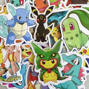50pcs Cute Pokemon Stickers Vinyl Decal Pokemon Sticker Pack, Glossy ...