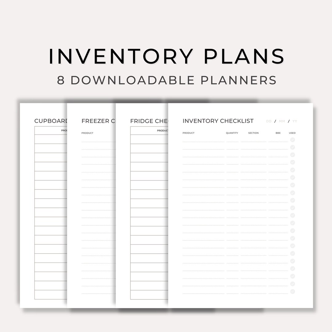Inventory Checklist Planner, Digital, Downloadable, Kitchen ...