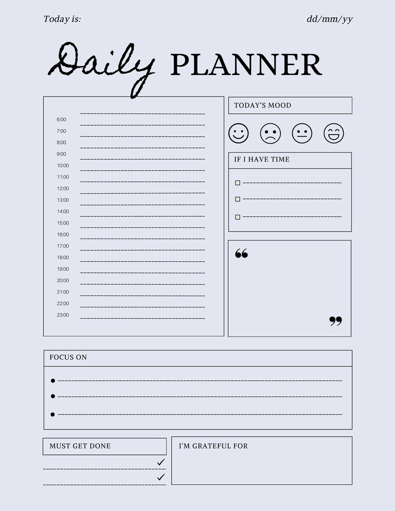 Daily Planner - Etsy