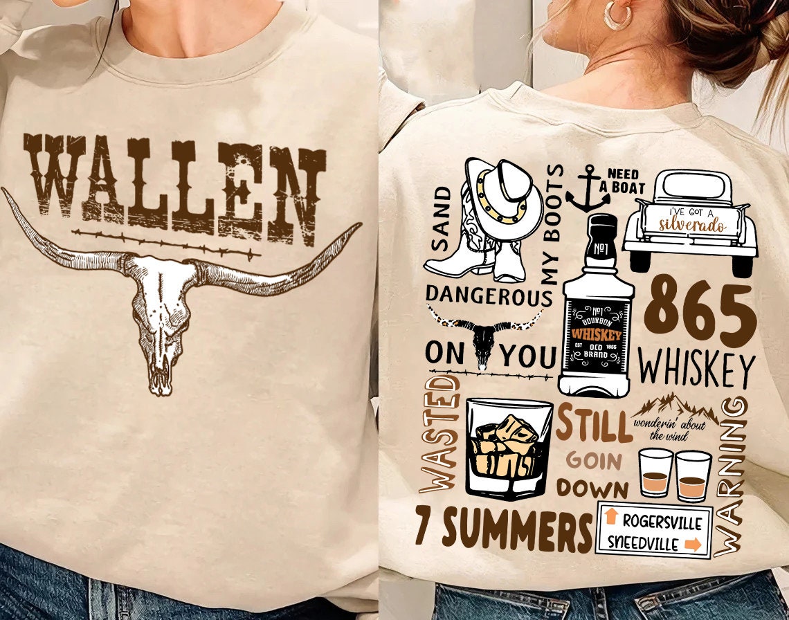 Vintage Wallen Western Sweatshirt, One Night at a Time 2023 World Tour ...