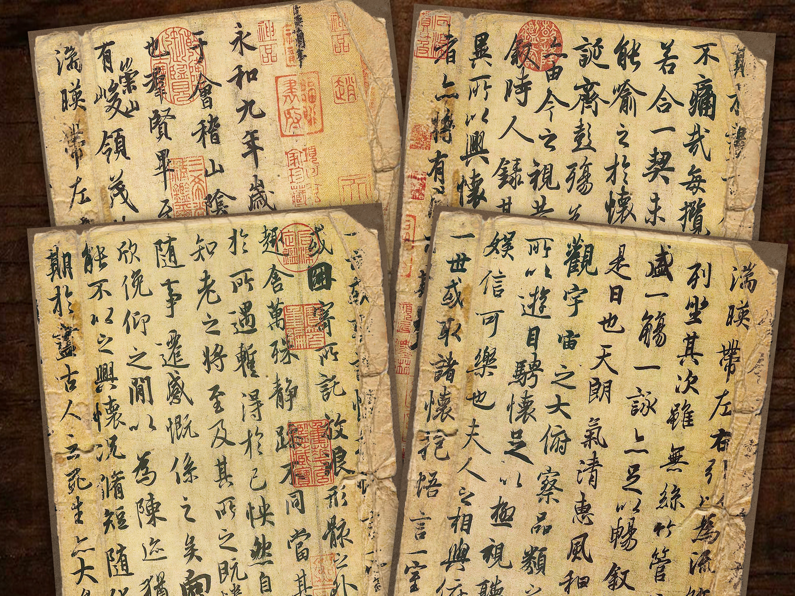 Chinese Ancient Calligraphy Printable, Antique Asian Writing Junk ...