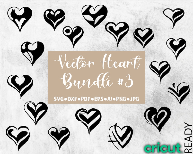 Modern Heart Vector Bundle SVG V3, Hearst Svg, Love Svg, Valentine Days ...