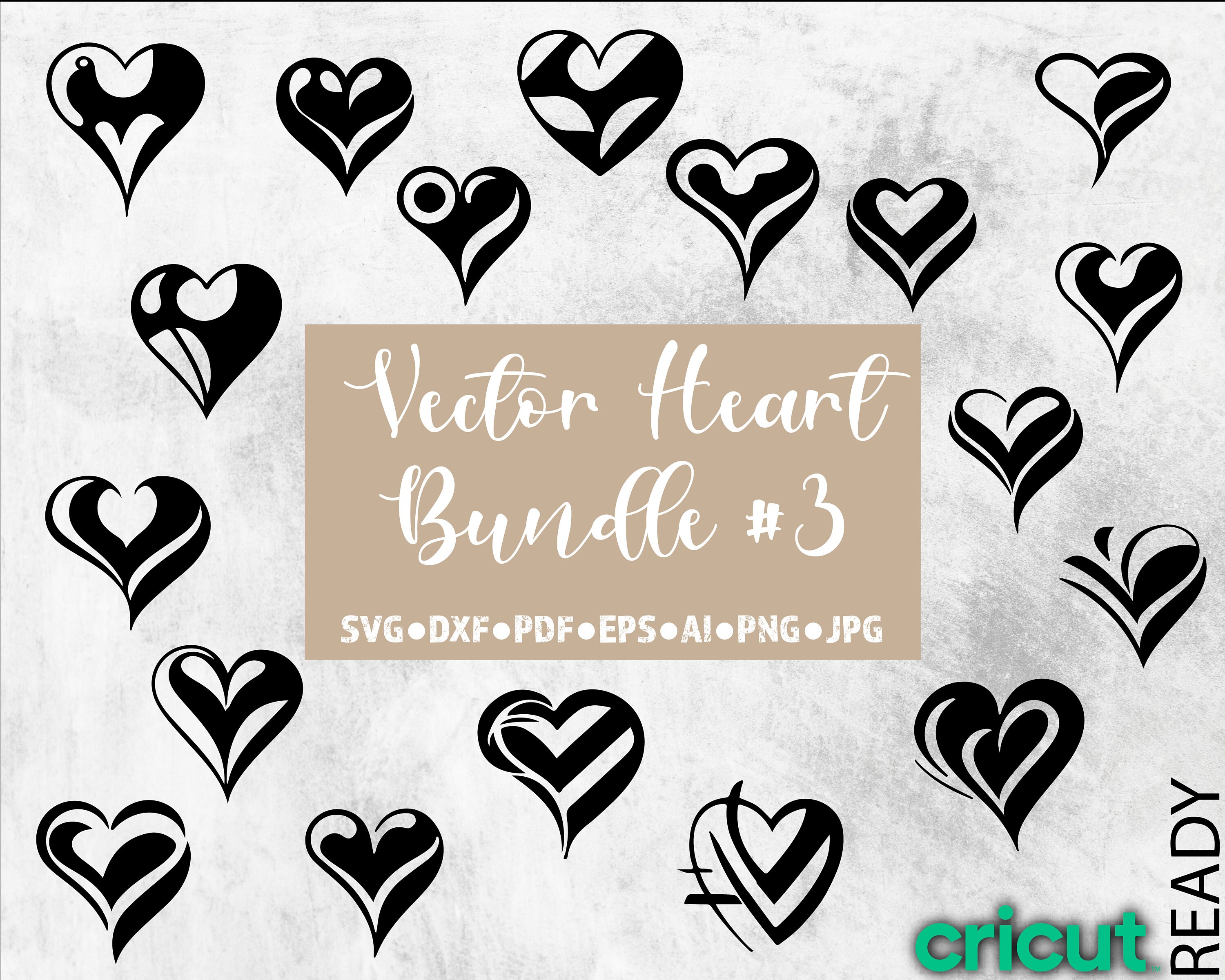 Modern Heart Vector Bundle SVG V3, Hearst Svg, Love Svg, Valentine Days ...