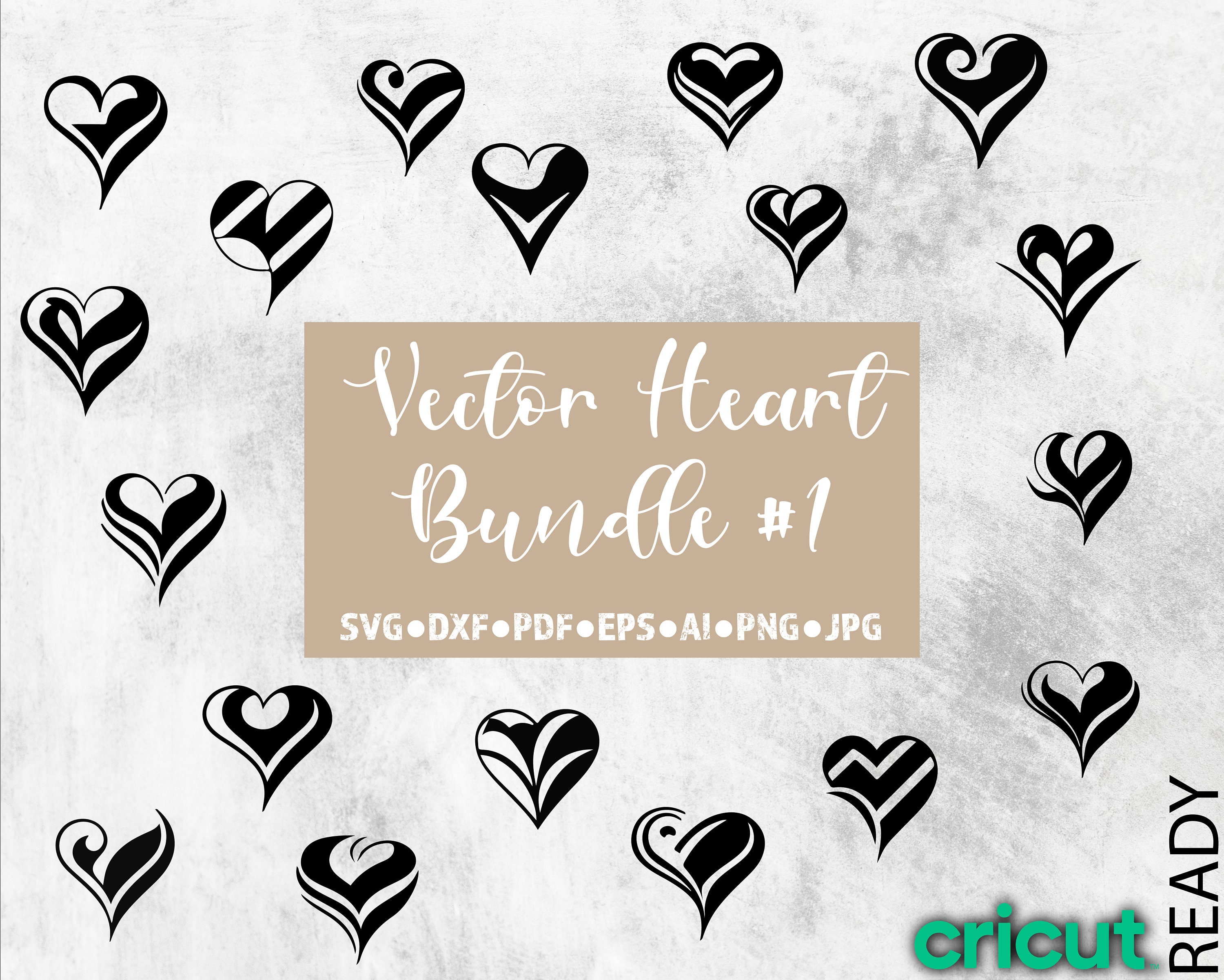 Modern Heart Vector Bundle V1 SVG Hearst Svg Love Svg - Etsy