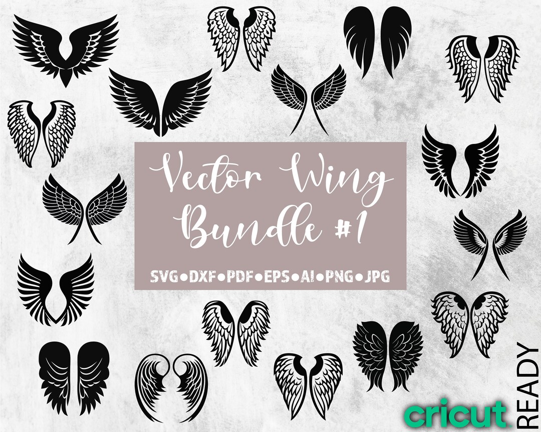 Angel Wing Vector Bundle: Celestial SVG Cut Files (digital Download) - Etsy