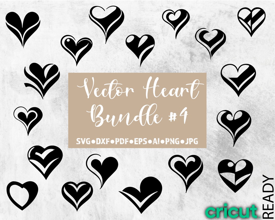 Modern Heart Vector Bundle SVG V4, Hearst Svg, Love Svg, Valentine Days ...