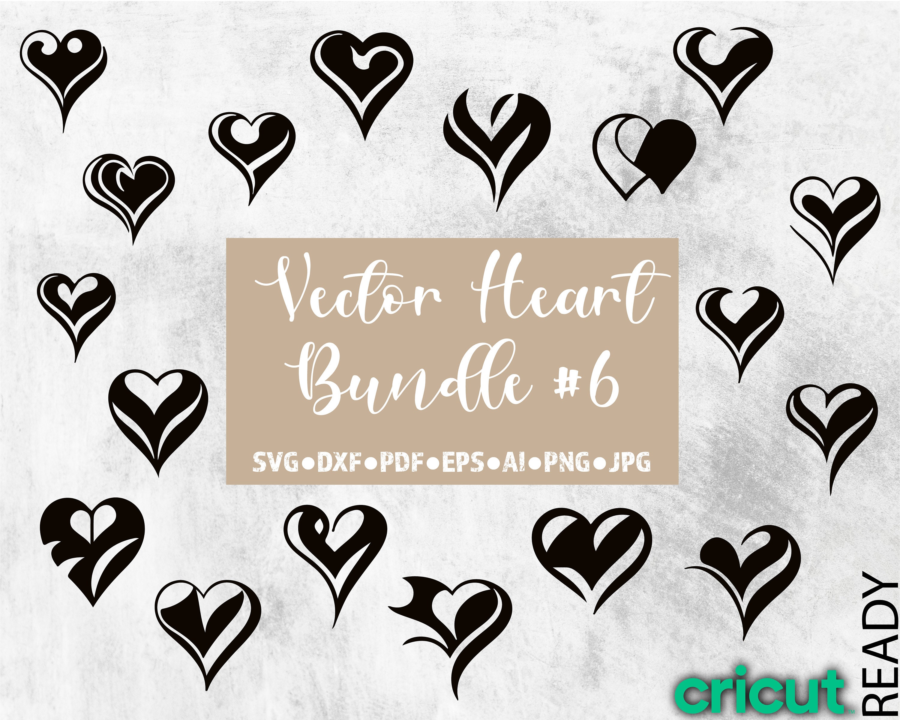 Modern Heart Vector Bundle SVG V6, Hearst Svg, Love Svg, Valentine Days ...