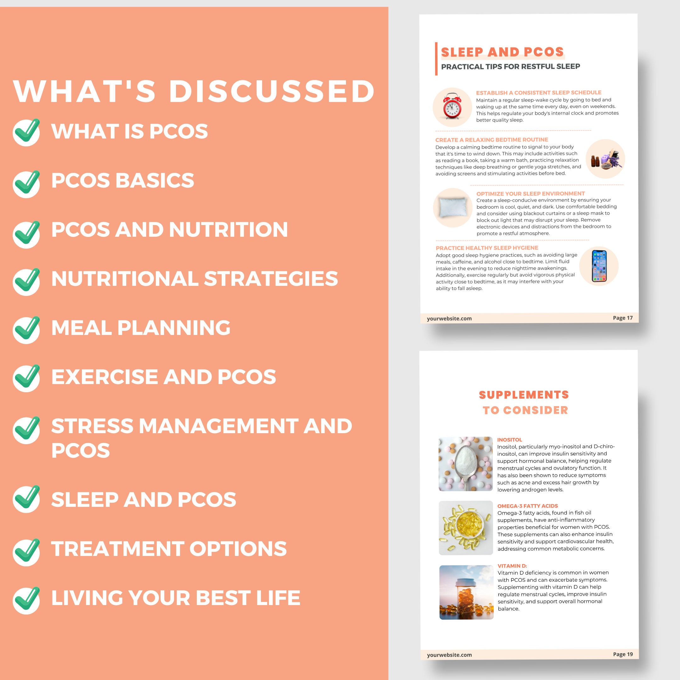 Editable Canva Living Well With PCOS Template Hormone Health Nutrition ...