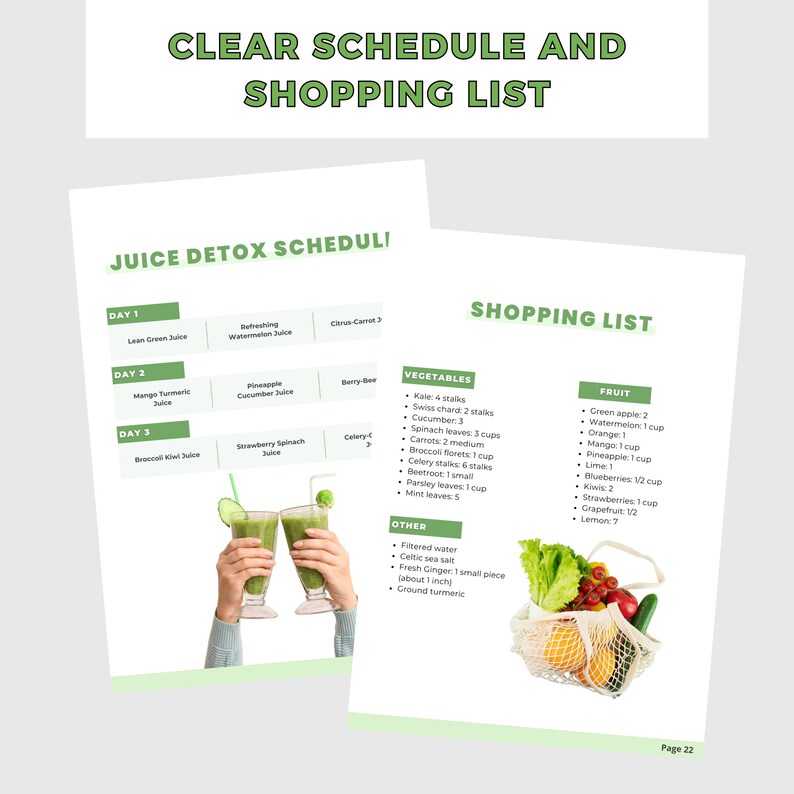 Editable Canva Template 3 Day Juice Detox Guide Diet Nutrition Cleanse ...