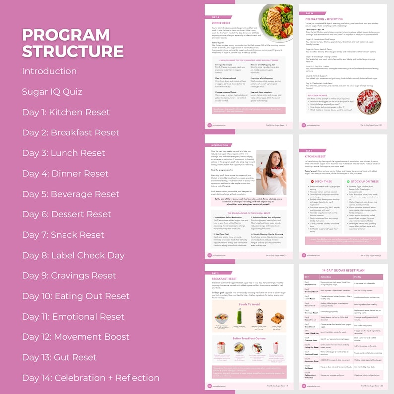 Sugar Reset Guide Canva Template for Health Coach PLR 14 Day Wellness ...
