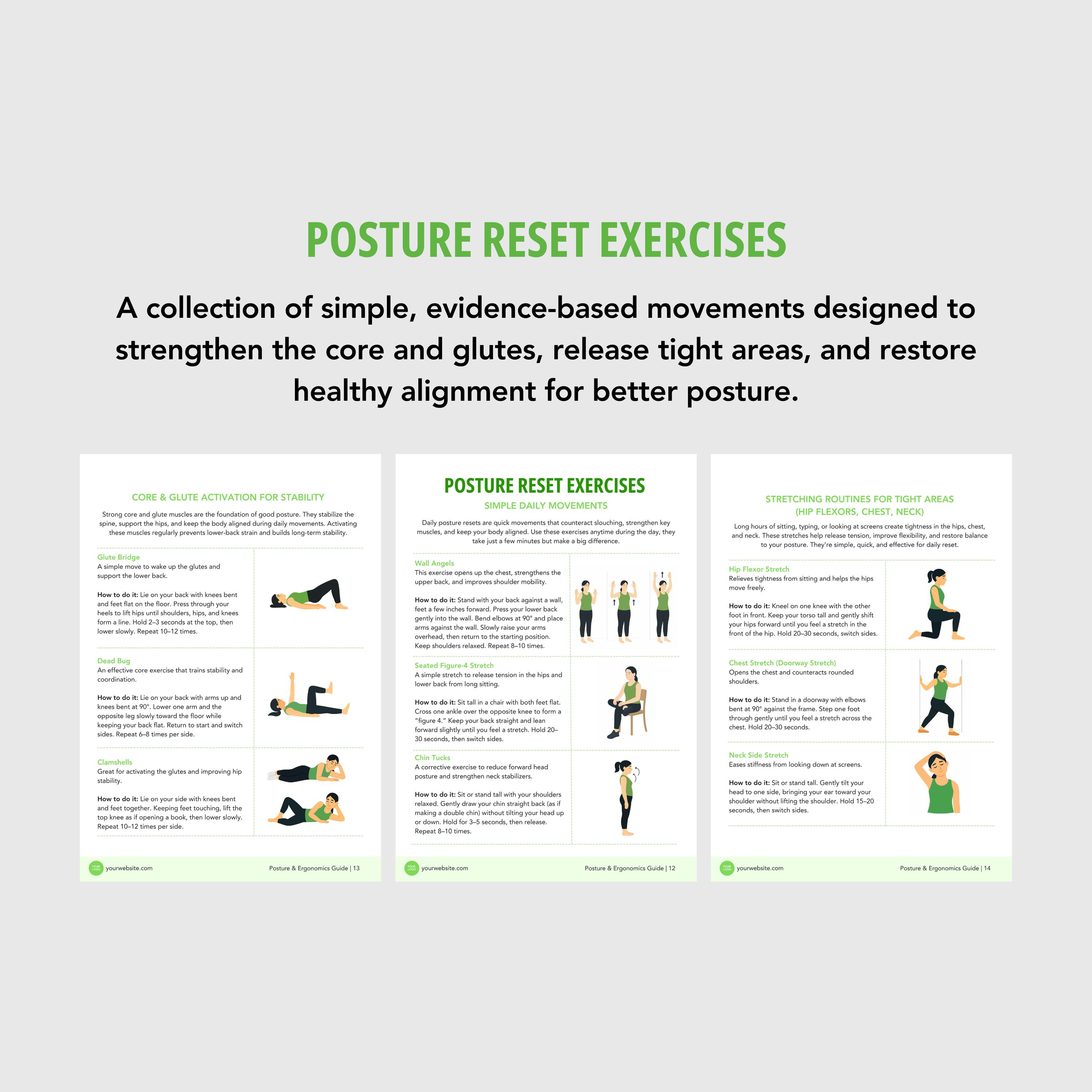 Posture and Ergonomics Guide: Canva Template for Health & Fitness - Etsy