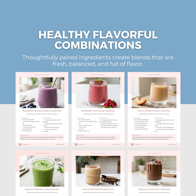 100 Smoothie Recipes Canva Template | High Protein, Weight Loss, Health ...