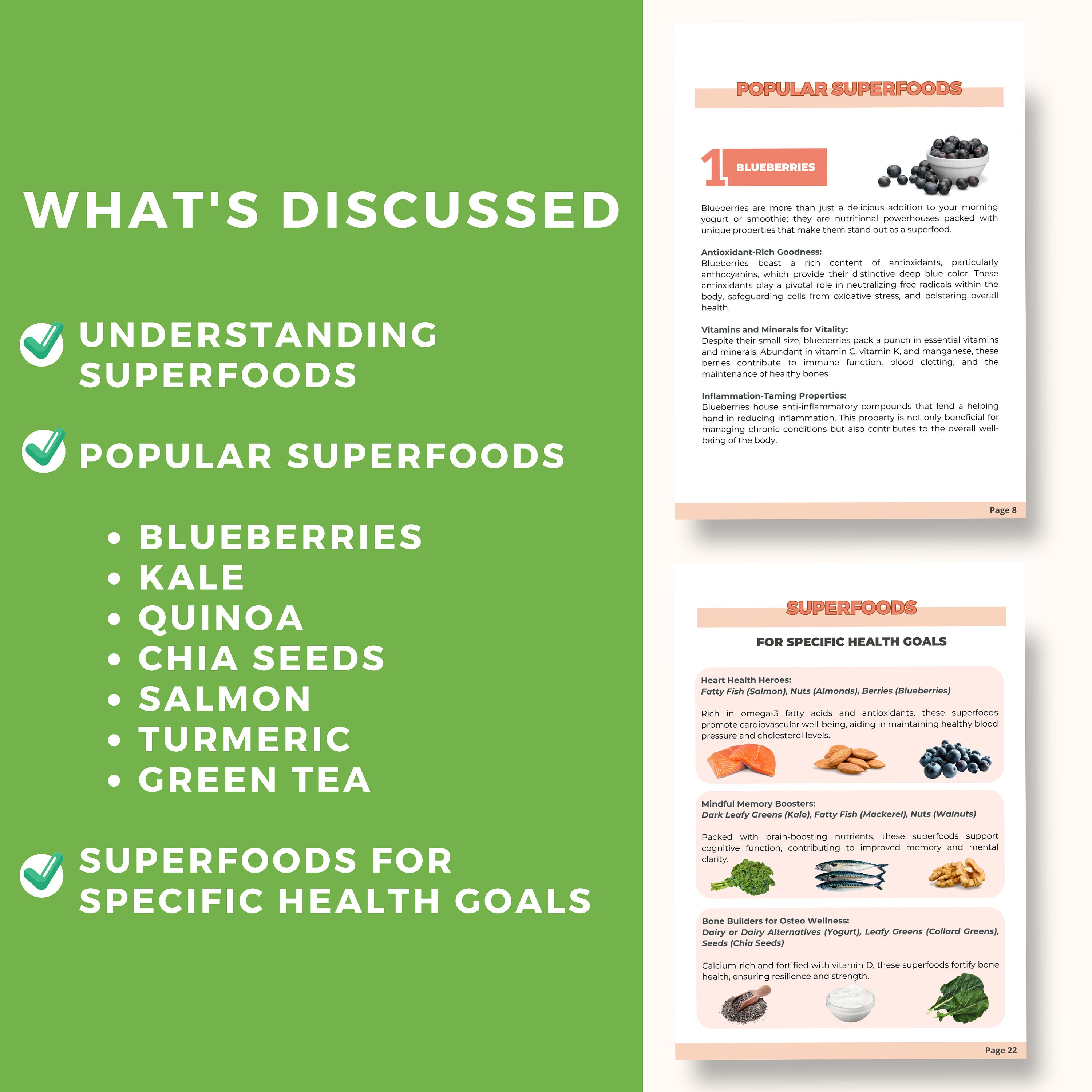 Superfoods Guide Template Editable Canva Design Wellness Holistic ...