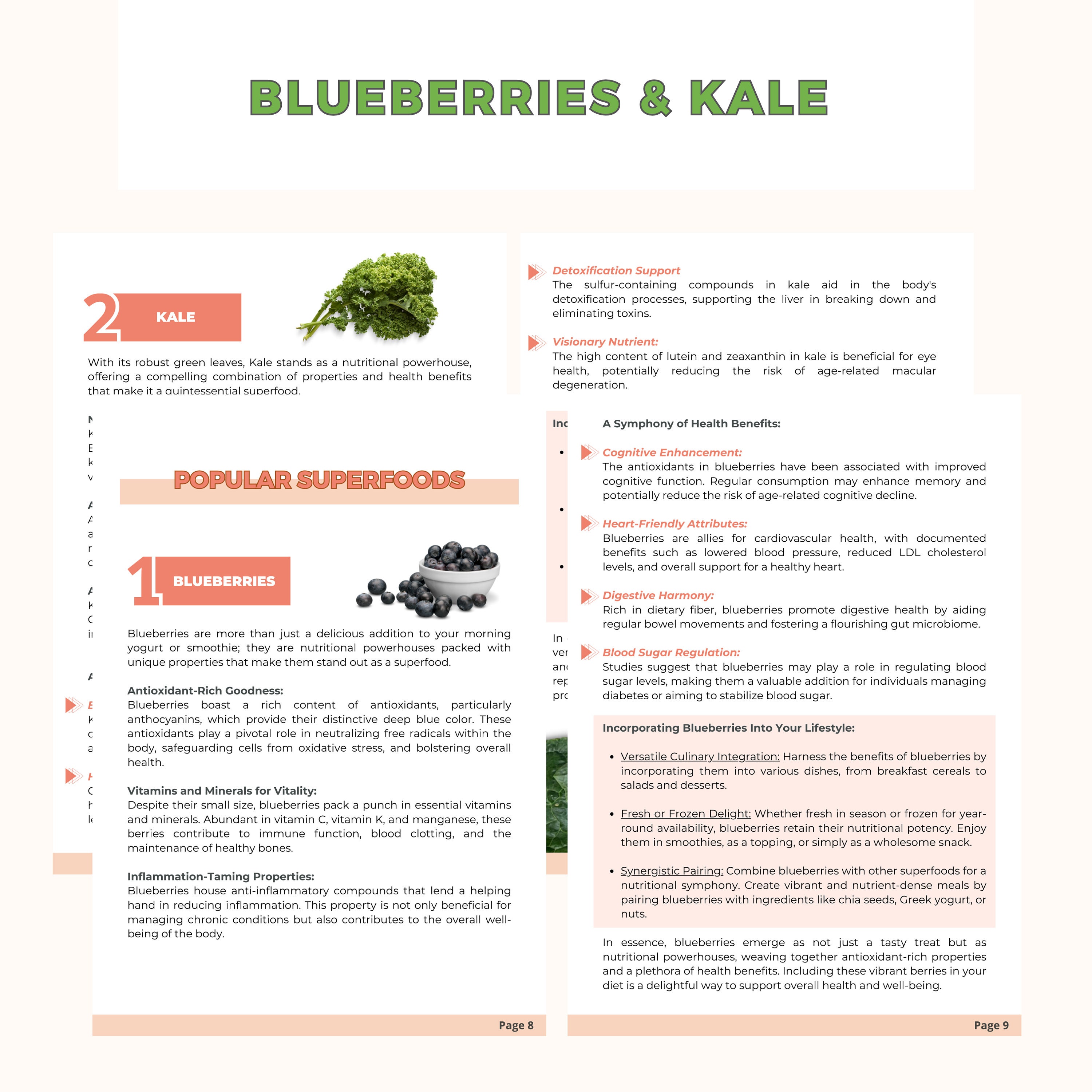 Superfoods Guide Template Editable Canva Design Wellness Holistic ...