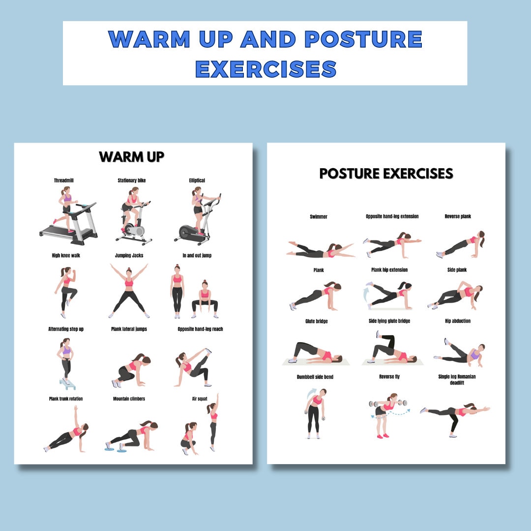Editable Workout Exercise Cheat Sheet A4 Instagram and - Etsy Australia