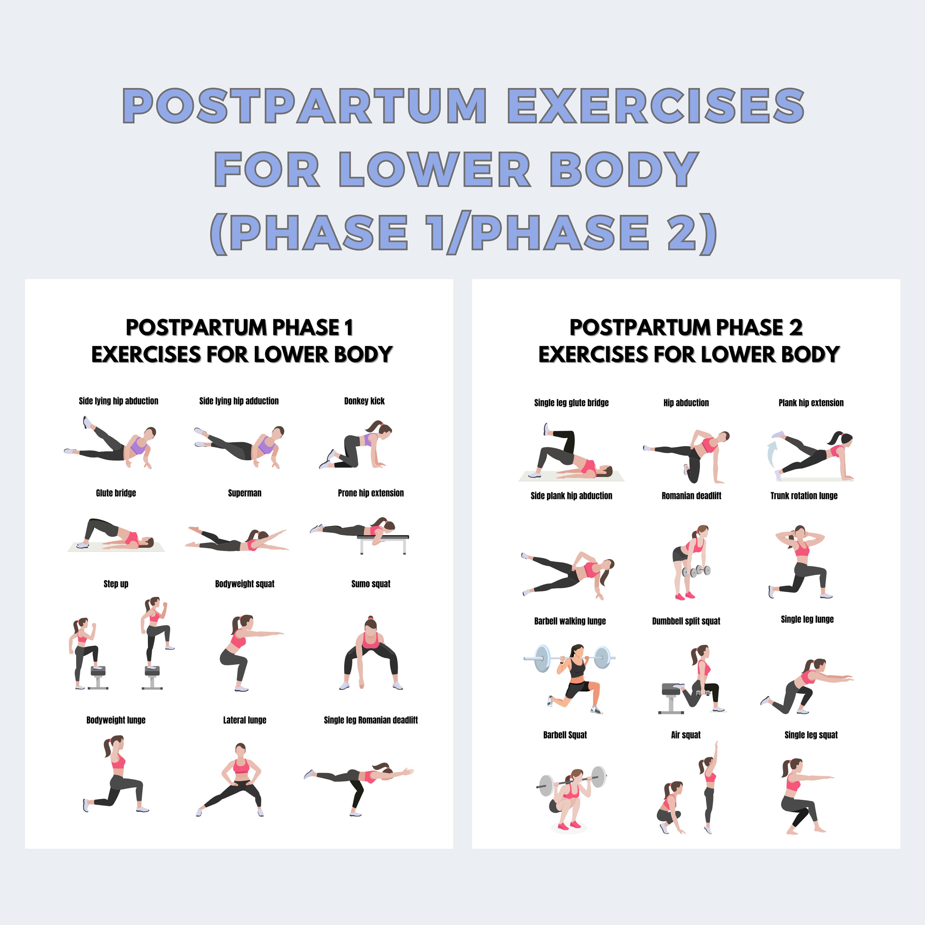 Editable Canva Pregnancy Exercises Cheat Sheet A4 Instagram Size Health ...