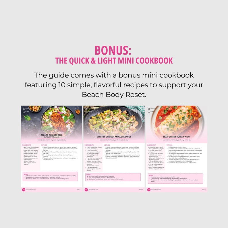 Beach Body Reset | Editable Canva Template for Health Coaches | Meal ...