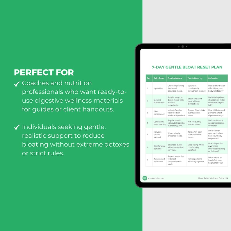 Bloat Relief Reset Guide – Gentle Digestive Wellness Editable Canva ...