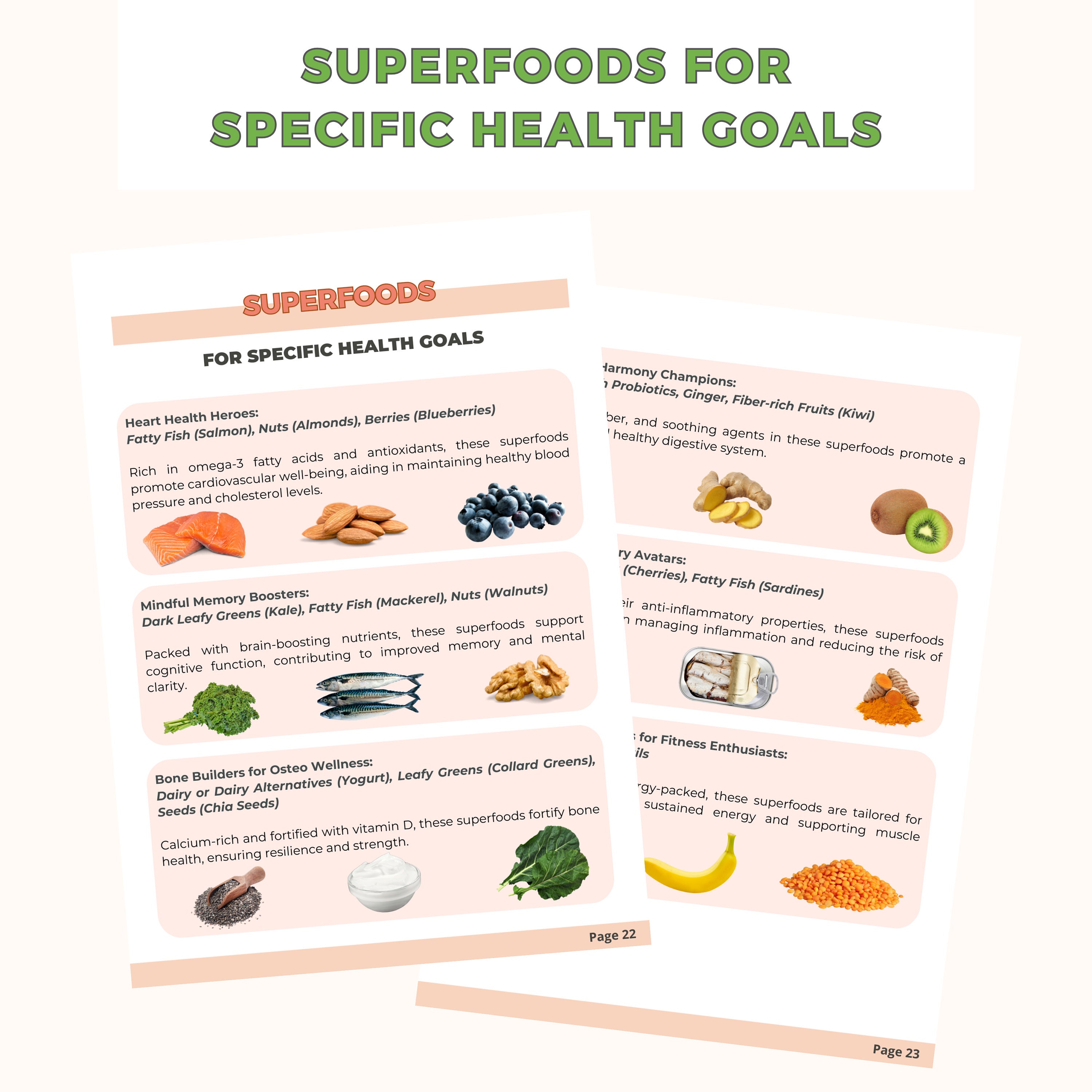 Superfoods Guide Template Editable Canva Design Wellness Holistic ...