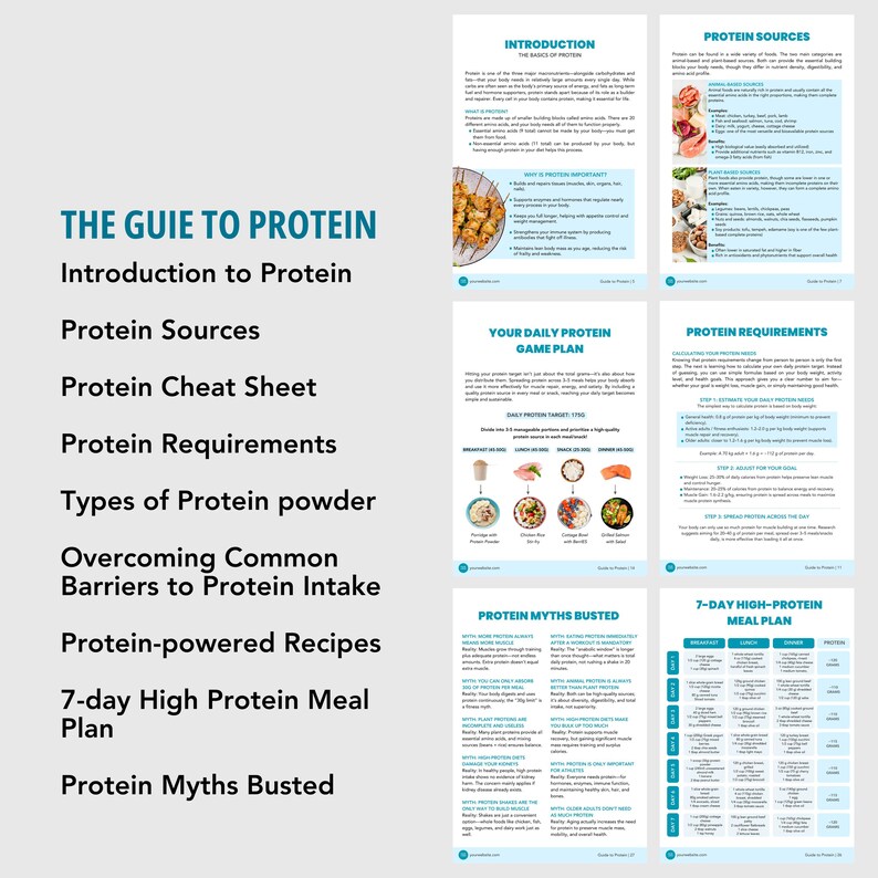 High-protein Meal Plan Bundle Canva Template | Nutrition Guide ...