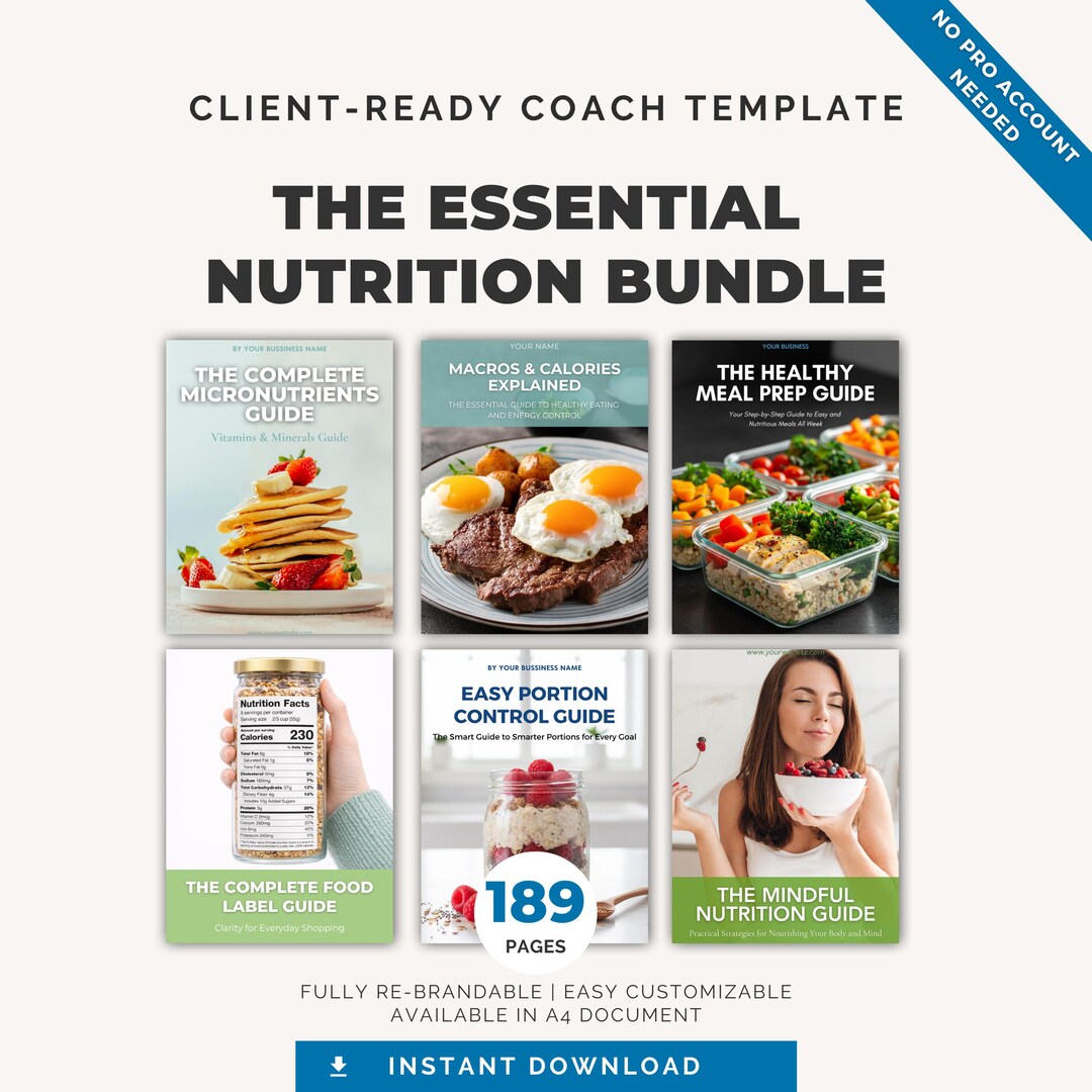 Nutrition Bundle: Editable Canva Template for Health Coaches, Macros ...
