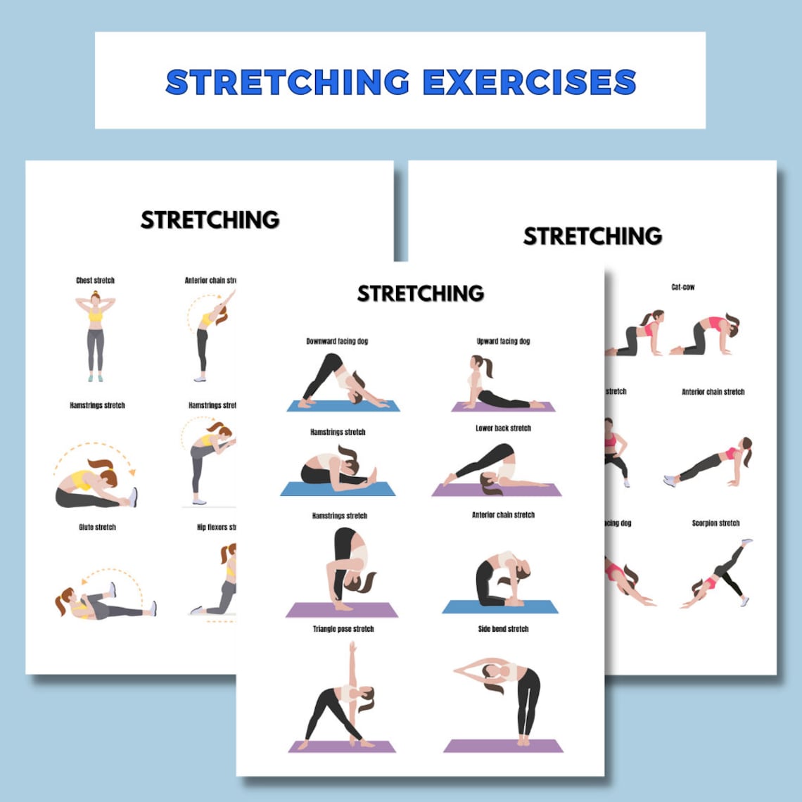 Editable Workout Exercise Cheat Sheet A4 Instagram and - Etsy Australia