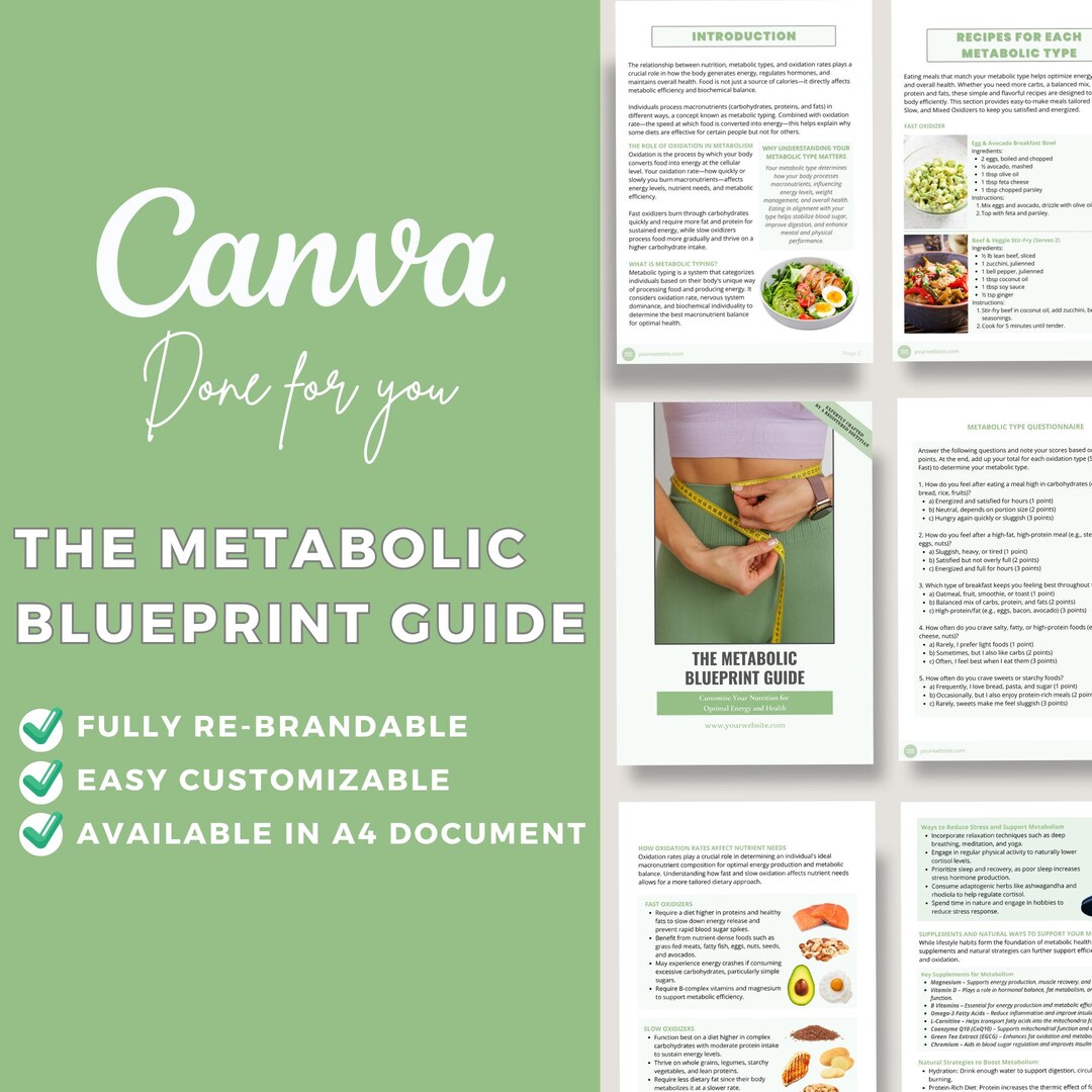 Editable Canva Template the Metabolic Blueprint Guide Nutrition Diet ...