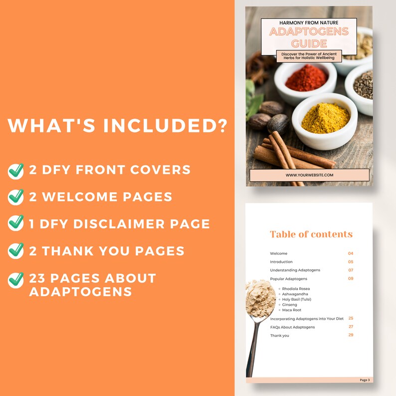 Adaptogens Guide: Editable Canva Template for Nutritionists & Health ...