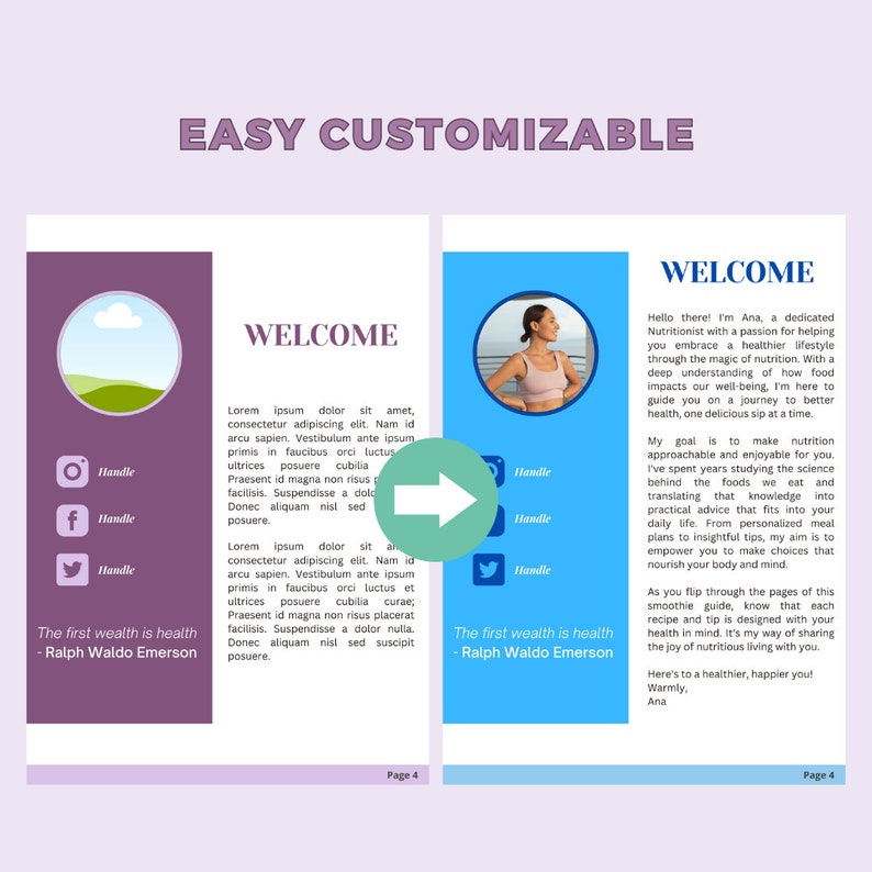 Editable Canva Template Smoothie Guide Health Diet Nutrition Healthy Recipes Superfoods ...