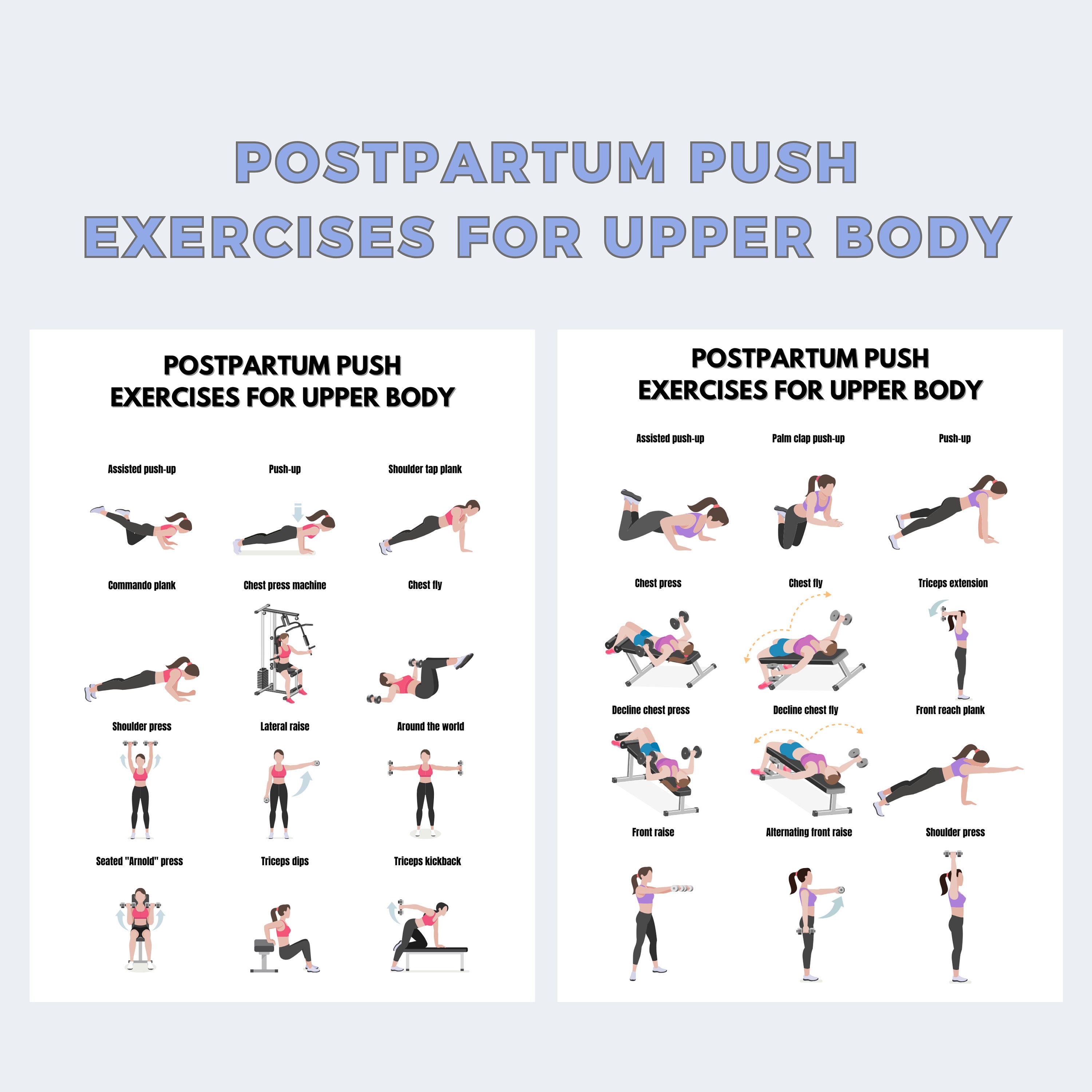 Editable Canva Pregnancy Exercises Cheat Sheet A4 Instagram Size Health Coach Wellness ...