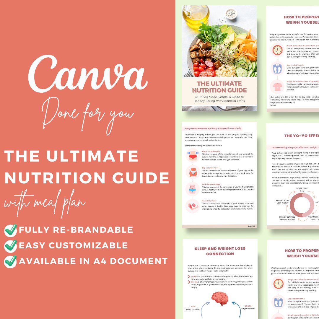 Editable Canva Template Ultimate Nutrition Guide Health - Etsy