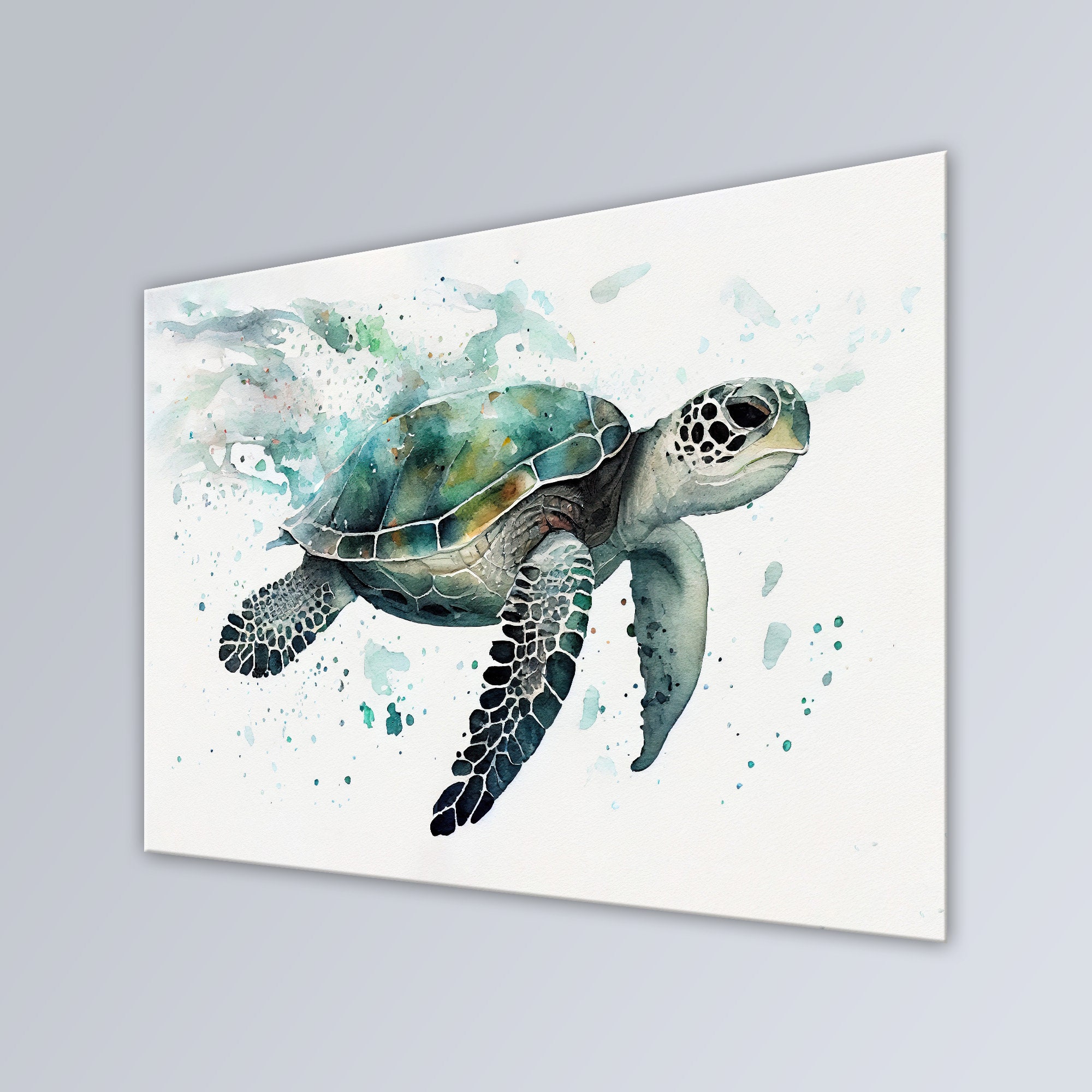 Sea Turtle Painting. Watercolor Wall Art. Underwater Wall - Etsy