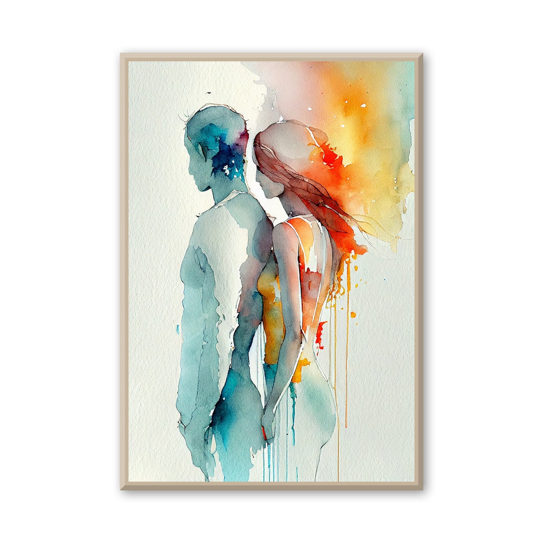 Lovers Wall Art Sensual Body Art, Romantic Wall Art for Bathroom ...