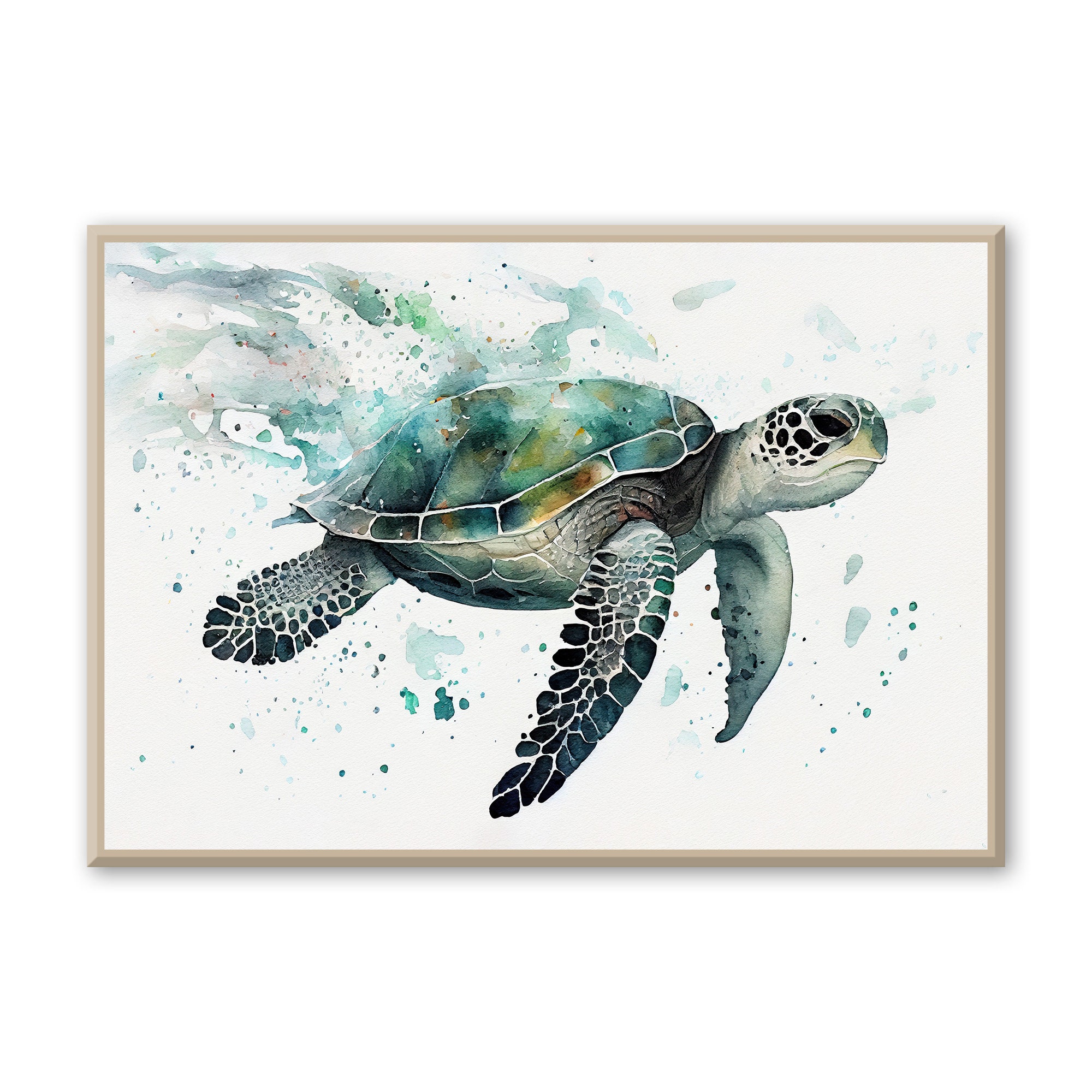 Sea Turtle Painting. Watercolor Wall Art. Underwater Wall - Etsy