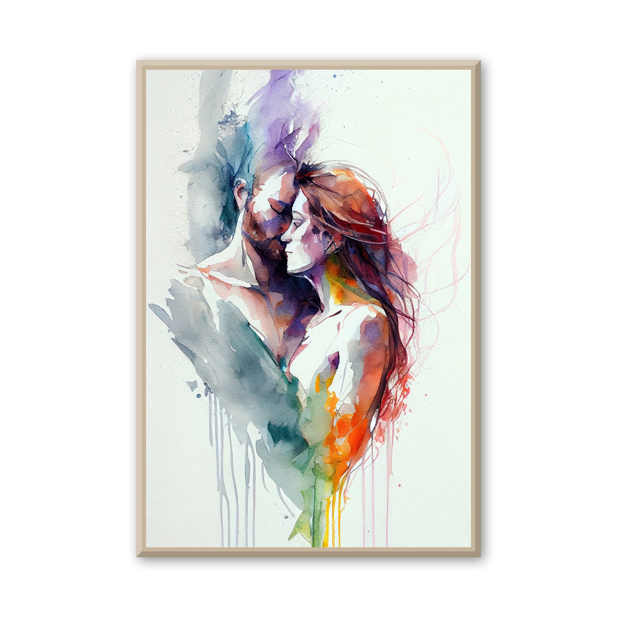 Sensual Art Painting, a Sexual Couple Sketch for Bedroom or Bathroom ...