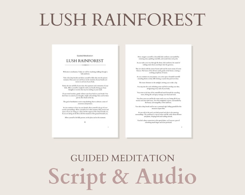 Rainforest Guided Meditation Script And Audio Bundle Mindfulness Nature