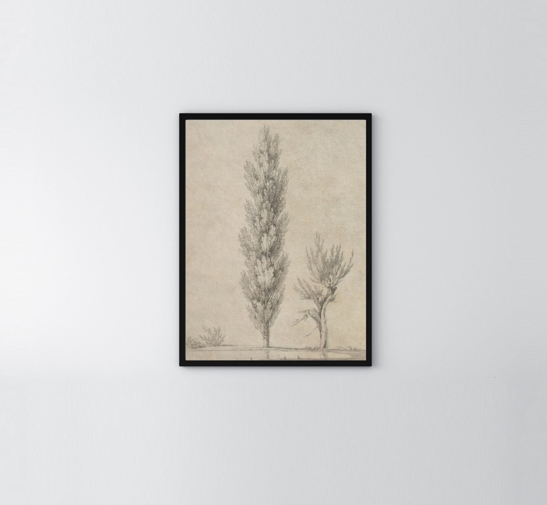 Minimal Rustic Trees Sketch | Digital Download - Etsy