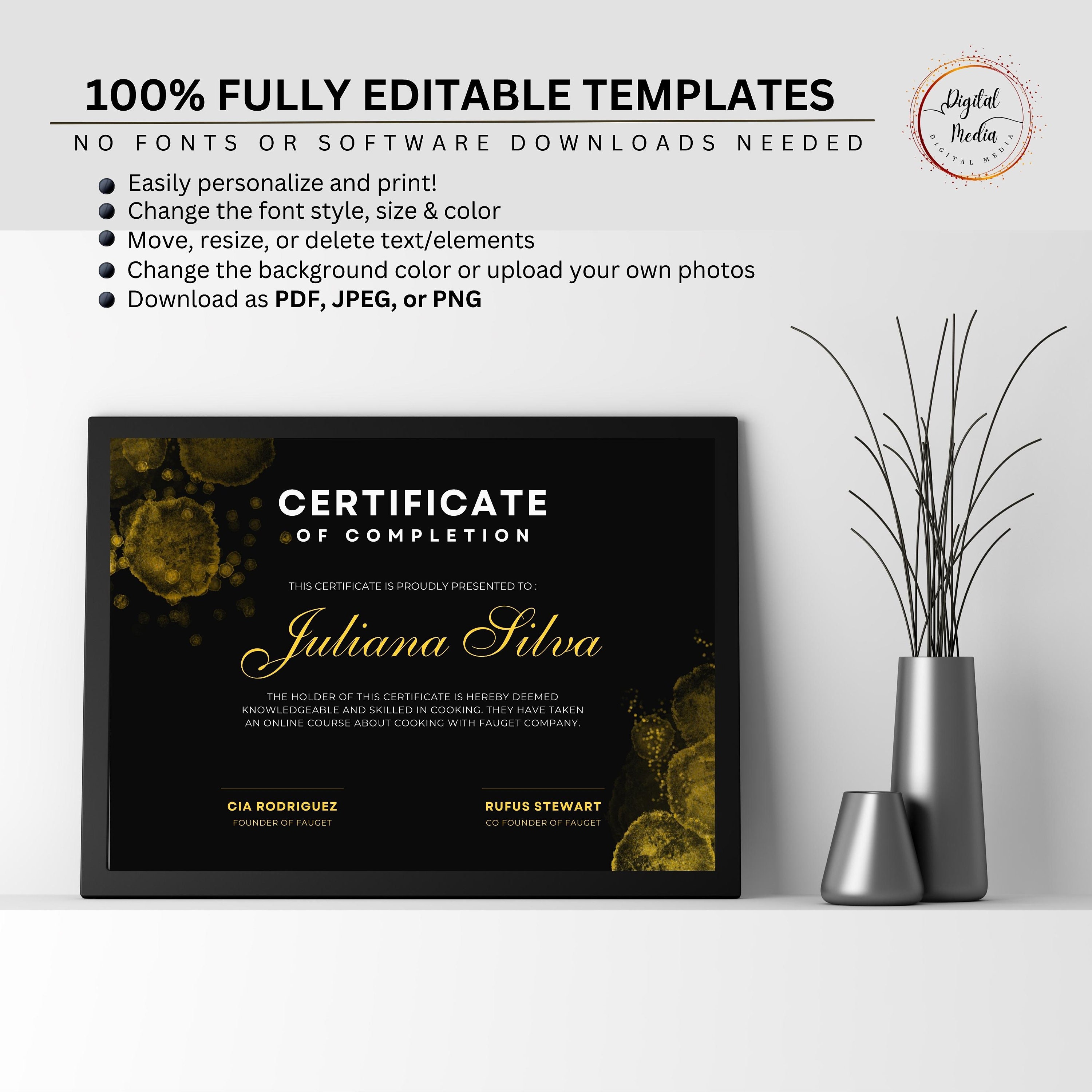 Printable Cia Certificates