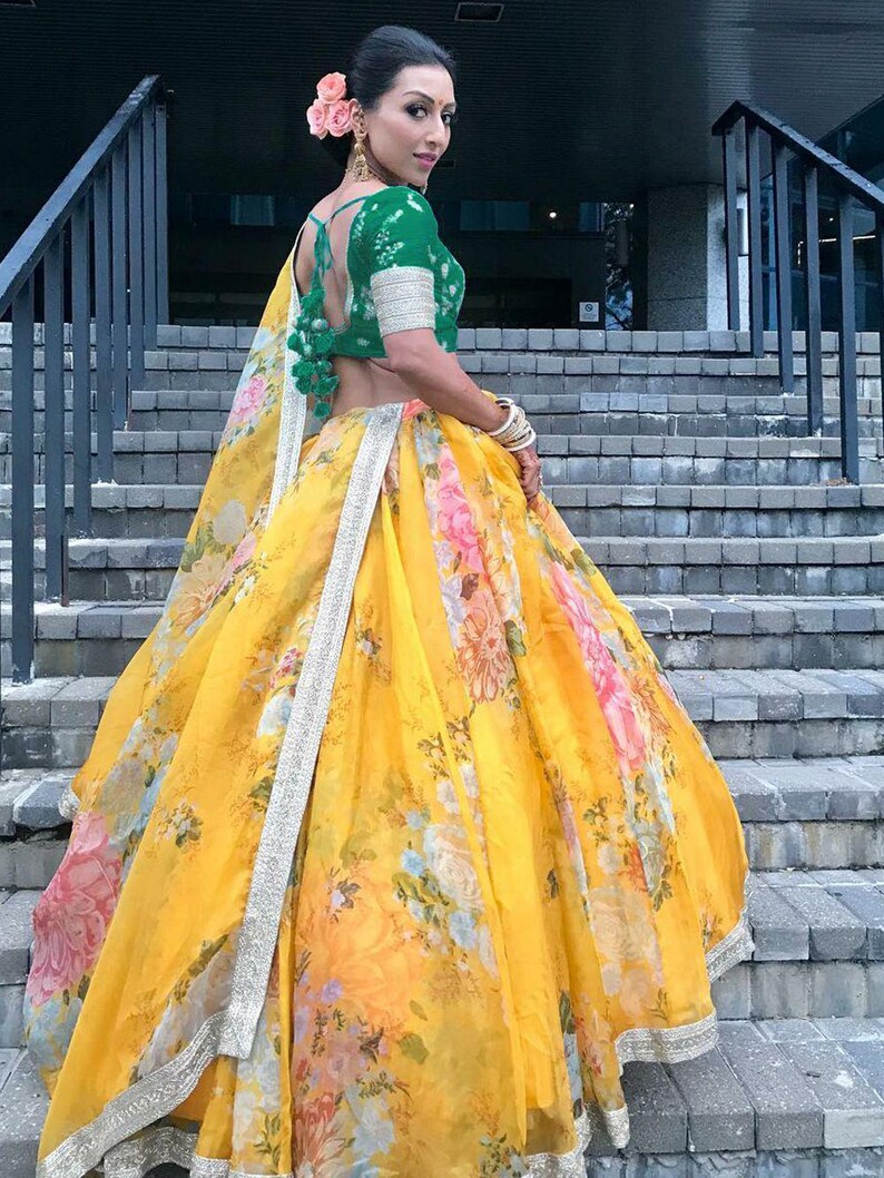 Yellow Wedding Lehenga Choli for Women Indian Bollywood Lahanga Choli ...