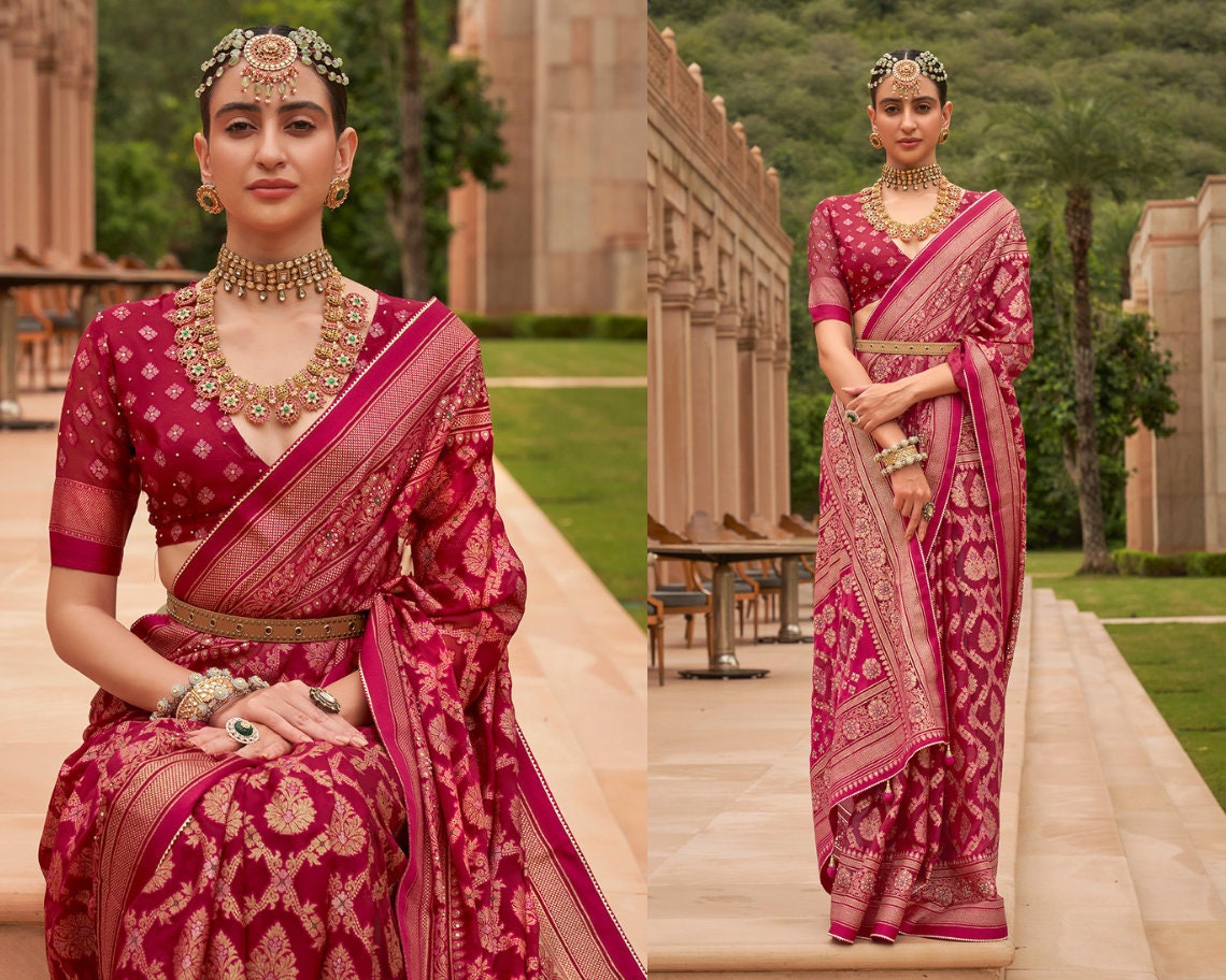 Magenta Color Saree